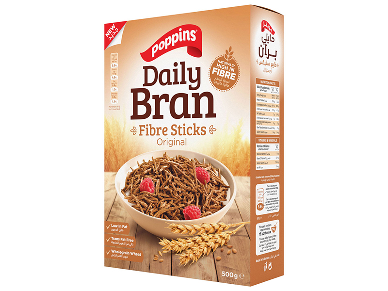 Poppins Daily Bran Fiber Sticks Original | 500g - Minbaladeh.world