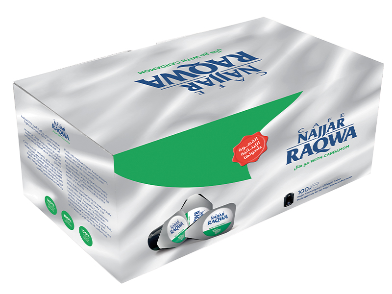 Raqwa Capsules Cardamom Coffee | 5g x 100 Pcs - Minbaladeh.world