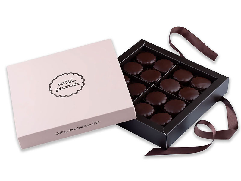 Dark Chocolate Sablés Box | 510g - 32 pieces - Minbaladeh.world