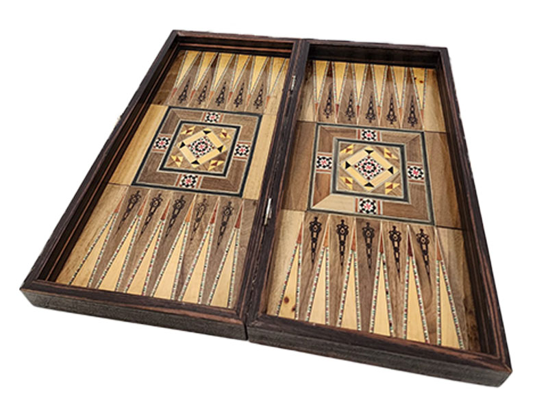 Backgammon Table | Walnut Wood Flower - Class B - Minbaladeh.world